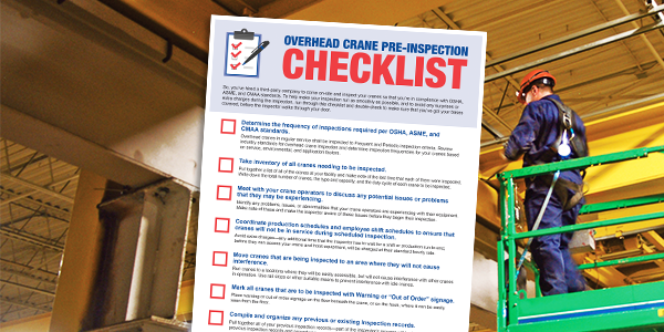 Overhead Crane Pre-Inspection Checklist - Mazzella Crane Service