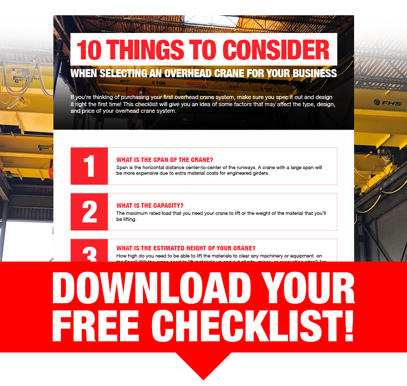 10 Things to Consider When Selecting an Overhead Crane | Mazzella Companies