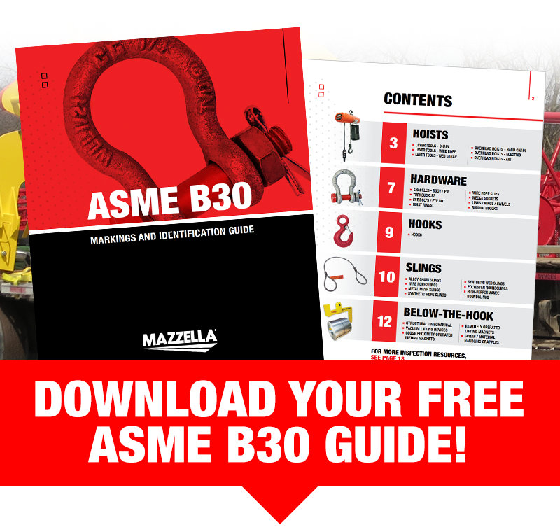 ASME B30 Markings & Identification Guide | Mazzella Companies